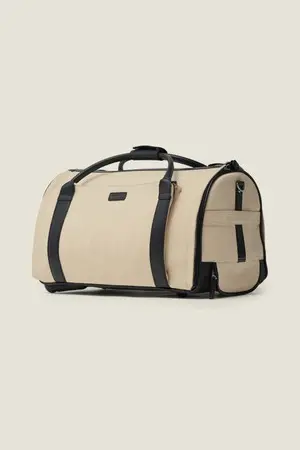WOOL & OAK Convertible Rolling Garment Duffle Bag - Herringbone Black