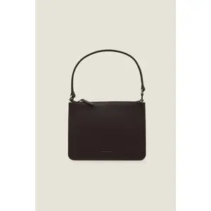WOOL & OAK Structured Leather Travel Folio - Chocolate