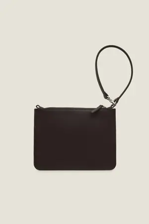 WOOL & OAK Structured Leather Travel Folio - Chocolate