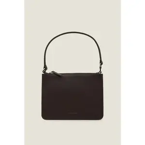 WOOL & OAK Structured Leather Travel Folio - Chocolate