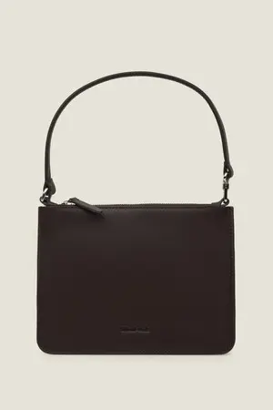 WOOL & OAK Structured Leather Travel Folio - Chocolate