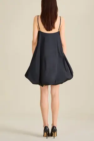 CONTESSA MILLS Todd Adjustable Strap Bubble Mini Dress - Black