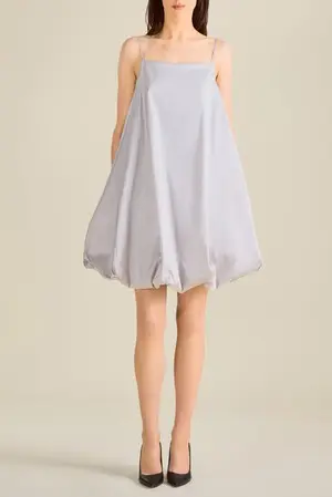 CONTESSA MILLS Todd Adjustable Strap Bubble Mini Dress Silver