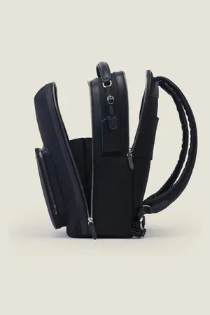 WOOL & OAK Organized Expandable Nylon Travel Backpack - Black Nylon