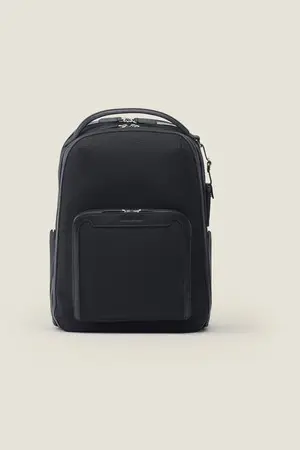 WOOL & OAK Organized Expandable Nylon Travel Backpack - Black Nylon