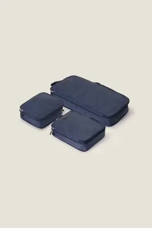 WOOL & OAK Double Compression Packing Cube Set - Navy