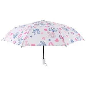 Disney Lilo And Stitch Stitch And Angel Heart Print Compact Umbrella Officially Licensed - Multi