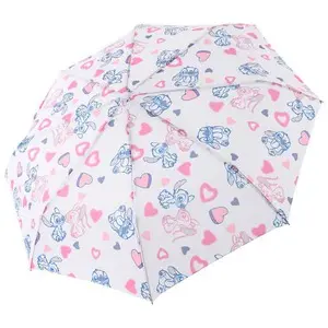 Disney Lilo And Stitch Stitch And Angel Heart Print Compact Umbrella Officially Licensed