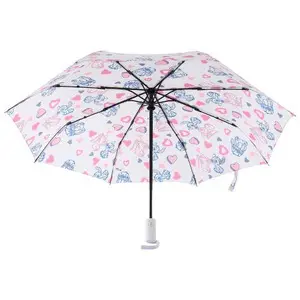 Disney Lilo And Stitch Stitch And Angel Heart Print Compact Umbrella Officially Licensed