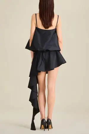 CONTESSA MILLS Todd Adjustable Strap Bubble Camisole Top - Black