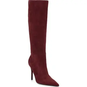 Nine West Cherri Faux Leather Knee High Boot - Dark Red