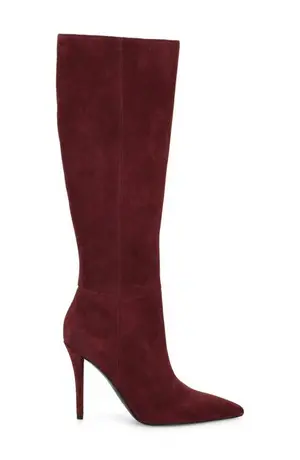 Nine West Cherri Faux Leather Knee High Boot - Dark Red