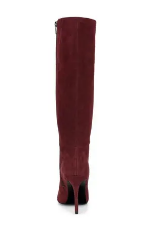 Nine West Cherri Faux Leather Knee High Boot - Dark Red