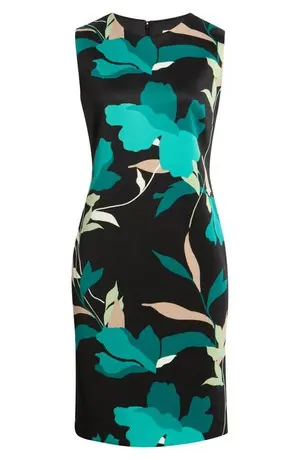 Anne Klein Floral Sleeveless Sheath Dress