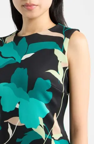 Anne Klein Sleeveless Floral Sheath Dress