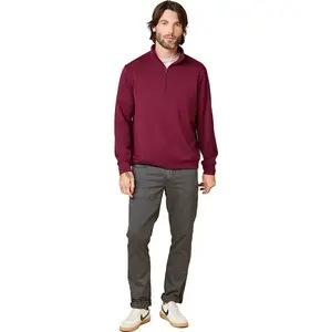 SOFTIES Dreamtech Athleisure Quarter Zip Pullover - Cherry Cola