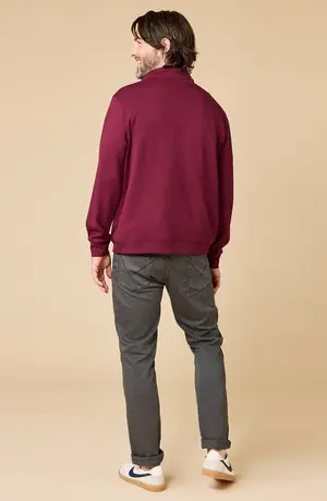 SOFTIES Dreamtech Athleisure Quarter Zip Pullover - Cherry Cola