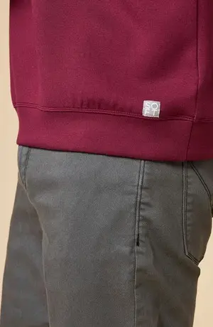 SOFTIES Dreamtech Athleisure Quarter Zip Pullover - Cherry Cola