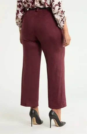 Anne Klein Wide Leg Faux Suede Pants