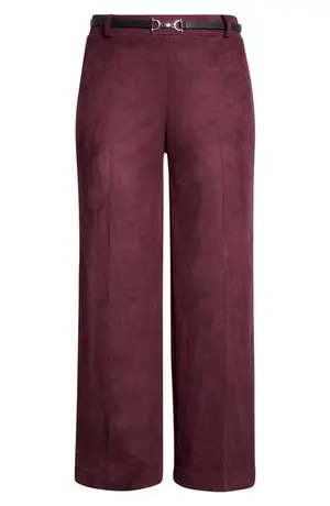 Anne Klein Wide Leg Faux Suede Pants