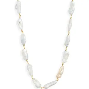 CHILD OF WILD Windansea Freshwater Biwa Pearl Necklace - Gold