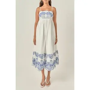 English Factory Embroidered Midi Dress