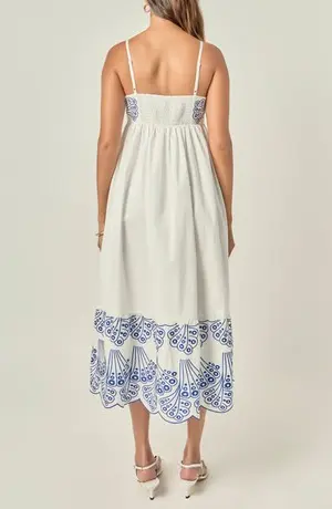English Factory Embroidered Midi Dress