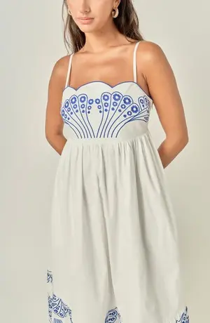 English Factory Embroidered Midi Dress