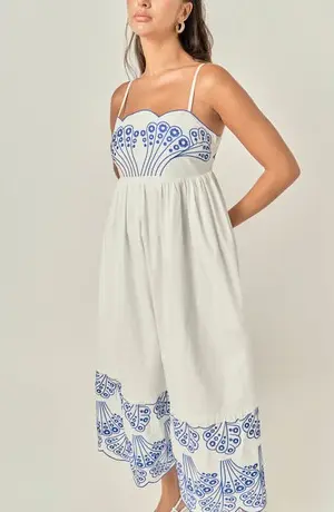 English Factory Embroidered Midi Dress