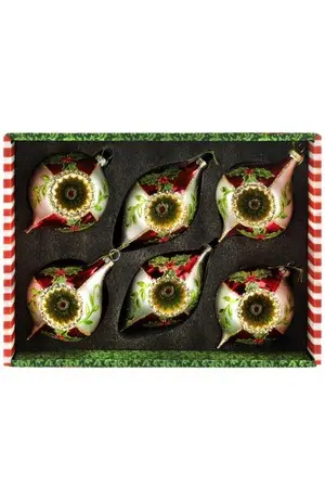 MARK ROBERTS Floral Teardrop Ornament