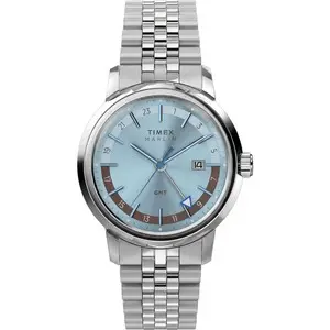 Timex® Marlin Gmt Stainless Steel Bracelet Watch - Silver