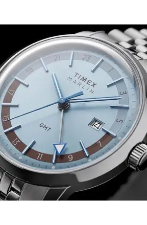 Timex® Marlin Gmt Stainless Steel Bracelet Watch