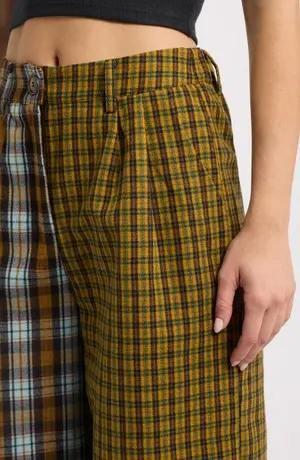 DRESSED IN LALA Let's Merge Souls Plaid Wide Leg Pants