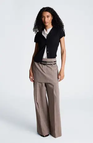 KENNETH COLE Plaid Double Belt Miniskirt
