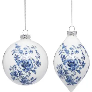 MARK ROBERTS Blue And Floral Ornament