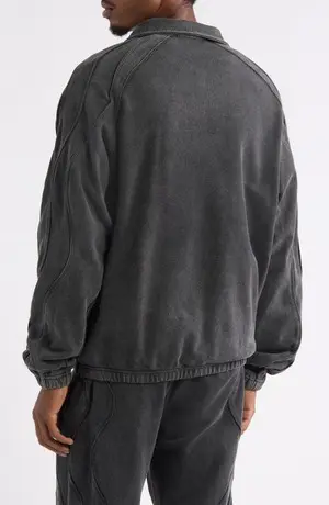 CRIMINAL DAMAGE Wavy Seam Collared Sweatshirt