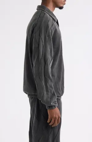 CRIMINAL DAMAGE Wavy Seam Collared Sweatshirt