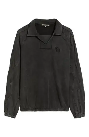 CRIMINAL DAMAGE Wavy Seam Collared Sweatshirt