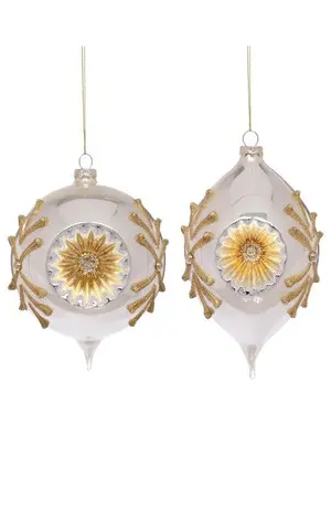 MARK ROBERTS Scrolled Reflector Ornament - Silver