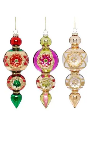 MARK ROBERTS Triple Stack Drop Ornament - Gold