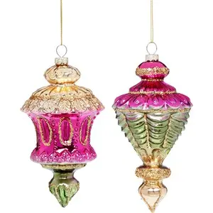 MARK ROBERTS Ornate Lantern Ornament - Fuschia