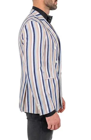 MACEOO Socrate Striped Double Breasted Sport Coat