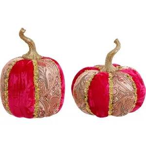 MARK ROBERTS Velvet Pumpkin Damask - Fuschia