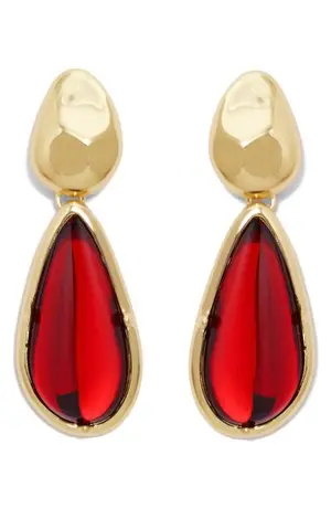 PETIT MOMENTS Solstice Drop Earrings - Gold/red