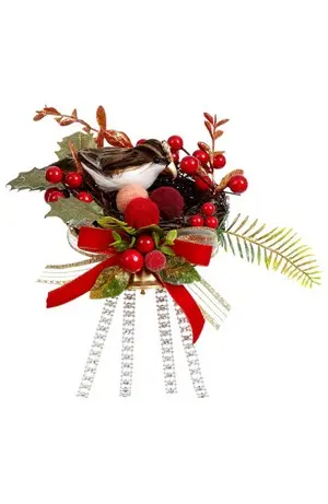 MARK ROBERTS Festive Bird Nest - Red