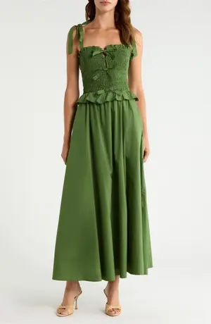 SUGARLIPS Neve Ruffle Smocked Maxi Dress