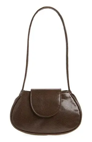 FOR THE AGES Ineva Faux Leather Lizard Embossed Baguette Bag - Brown