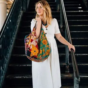 TEN THOUSAND VILLAGES Sari Shop Slouchy Bag