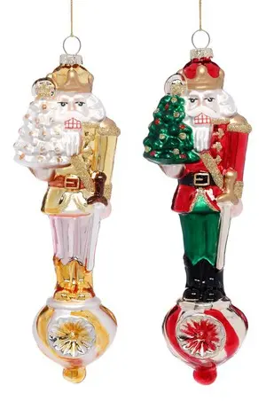 MARK ROBERTS Festive Nutcracker Ornament - Red
