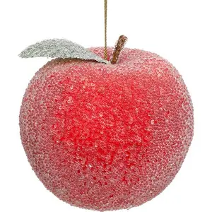 MARK ROBERTS Frosted Apple Ornament - Red